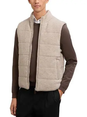 REISS Otley Sleeveless Ribbed Gilet - Oatmeal