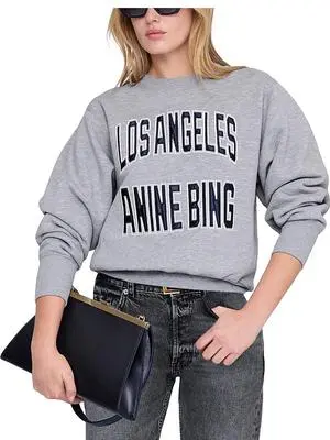 ANINE BING Harry Shrunken Sweatshirt - Grey Melange