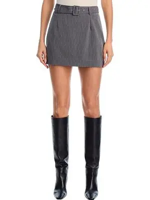 French Connection Minka Pinstriped Skirt - Steel Haze