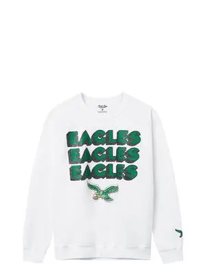 Junk Food Clothing Nfl Philadelphia Eagles Fleece Crewneck - White