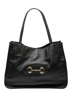 Gucci 2000-2015 Leather Horsebit 1955 Tote Bag - Black