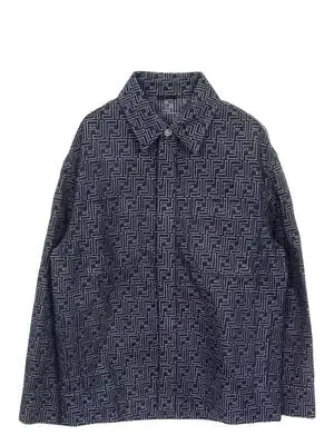 Fendi Jacquard Denim Jacket - Blue