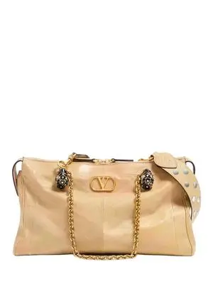 Valentino Garavani Panthea Chevron-pattern Shoulder Bag - Neutrals