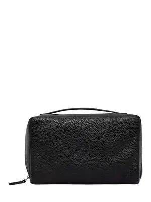 COCCINELLE Grained Leather Makeup Bag - Black