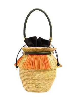 LE NINE Flying Amphora Fringed Bucket Bag - Neutrals