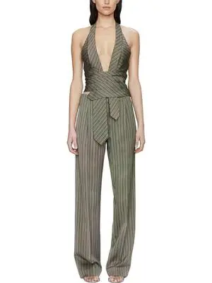 Christopher Esber Striped Tailored Trousers - Grey