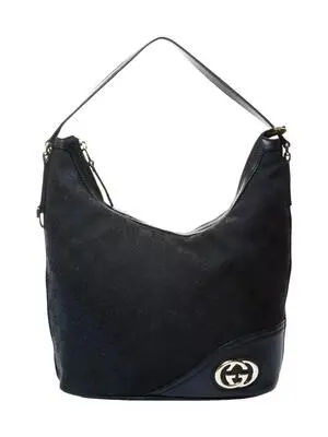 Gucci Gg-motif Shoulder Bag - Black