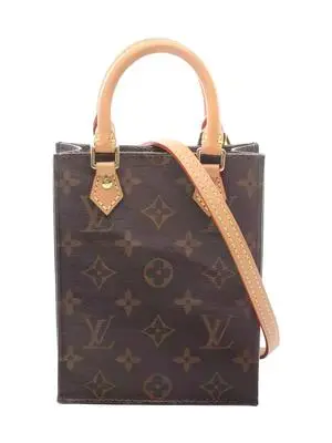 LOUIS VUITTON Petit Sac Plat Monogram - Brown