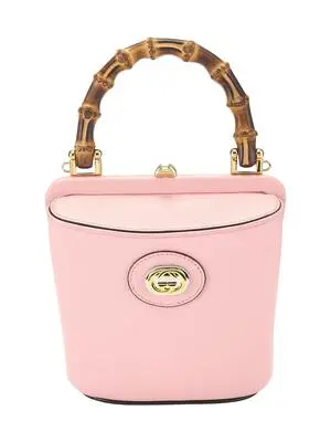 Gucci Leather Marina Bamboo Bucket Bag - Pink