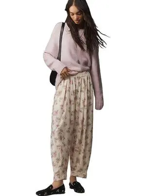 Maeve Floral Lace Balloon Pants - Ivory Floral