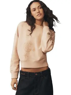 Scotch & Soda Embroidered Cotton Sweater - Rose