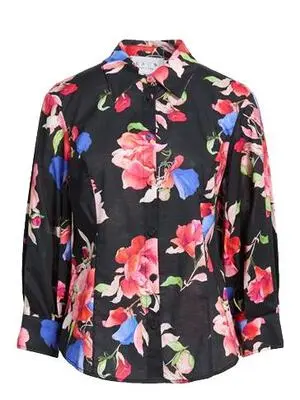 KAOS Floral Print Woven Shirt - Black