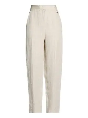 Emporio Armani Linen Viscose Tapered Pants - Beige