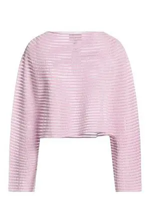 Emporio Armani Striped Cropped Sweater - Pink