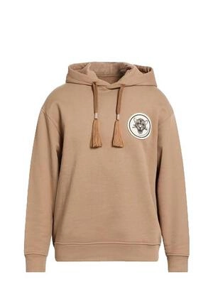 Emporio Armani Cotton Fleece Embroidered Hoodie - Camel