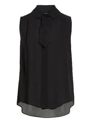 Emporio Armani Viscose Shirt With Embroidered Logo - Black