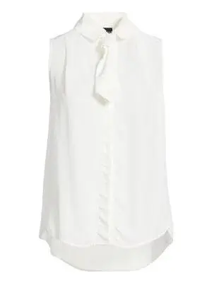 Emporio Armani Viscose Shirt With Embroidered Logo - White