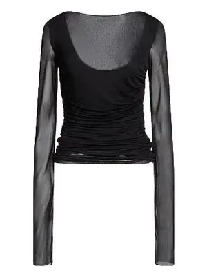 Emporio Armani Crepe And Jersey Top - Black