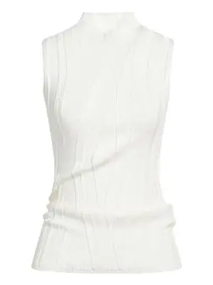 Emporio Armani Knitted Sleeveless Turtleneck - White
