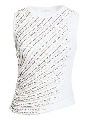 Rabanne Ribbed Jersey Top - White