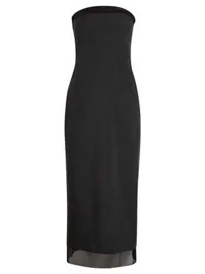 VORANIDA Tylyn Strapless Cotton-poplin Midi Dress - Black
