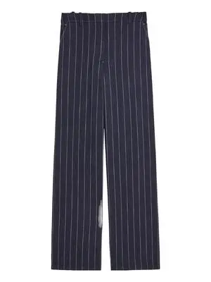 Simkhai Tavar Pinstripe Straight-leg Canvas Trousers - Navy