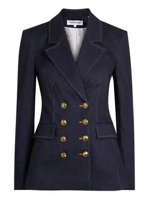 Veronica Beard Claude Dickey Denim Blazer Dark Blue
