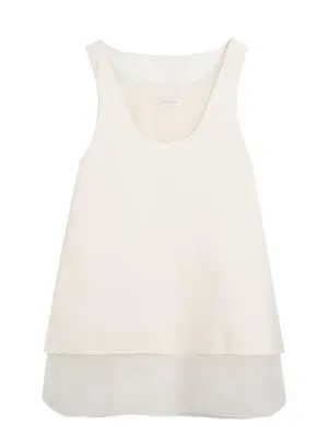 VORANIDA Kaia Layered Cotton-poplin Top - Off White