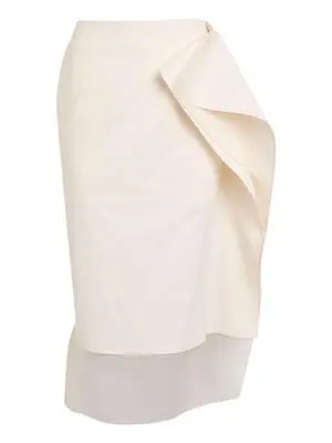 VORANIDA Cotton-poplin Midi Skirt - Off White