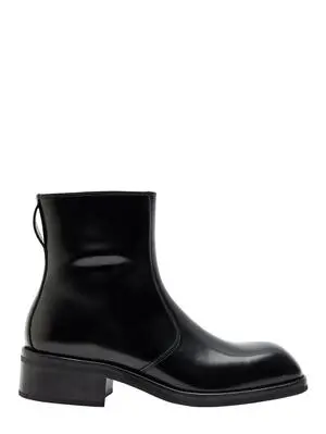 LEMAIRE Patent Leather Chelsea Boots - Black