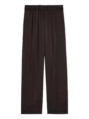 LIBEROWE Relaxed Wide-leg Satin Trousers - Brown