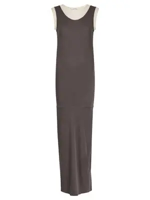 VORANIDA Tao Layered-effect Cotton Maxi Dress - Grey