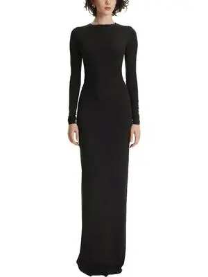 2310 STUDIO Long-sleeved Corset Maxi Dress - Black