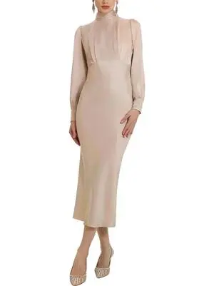 FRAMBOISE Jacob High-neck Midi Dress - Neutrals