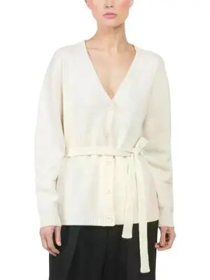 Plan C Belted Cardigan - Neutrals