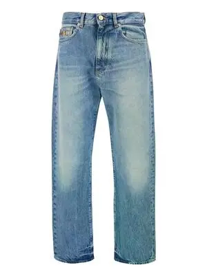 Versace Medusa Buckle Wide-leg Jeans - Blue