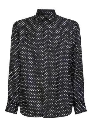 Fendi Button Dots Print Shirt - Black