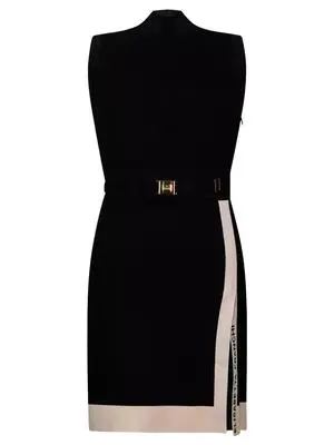 Elisabetta Franchi Belted Sleeveless Mini Dress - Black