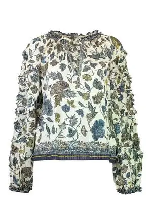Ulla Johnson Azrou Floral-print Blouse - Neutrals