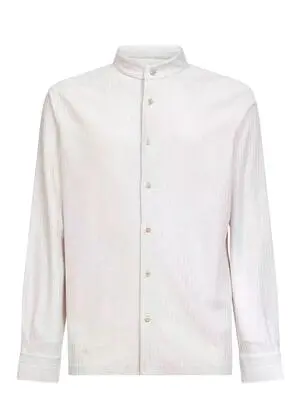 Brunello Cucinelli Mandarin Collar Long-sleeves Shirt - Neutrals