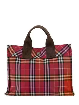 Burberry 2000s Nova Check Pm Tote Bag - Red