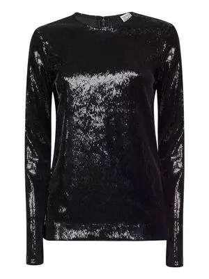 TOTEME Sequin Embellished Crewneck Top - Black