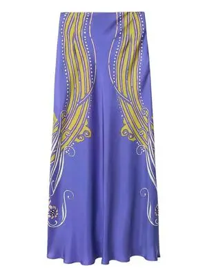 La DoubleJ Floral Print Maxi Skirt - Purple