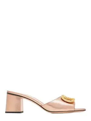 Valentino Garavani Logo-crystal Heeled Sandals - Pink