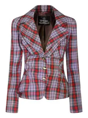 VIVIENNE WESTWOOD Checked Button Jacket - Purple