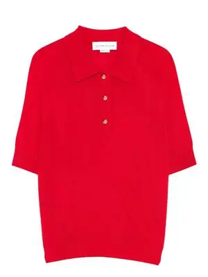 Victoria Beckham Short-sleeved Polo Top - Red
