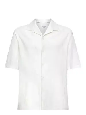 Brunello Cucinelli Bowling-collar Button-up Shirt - White