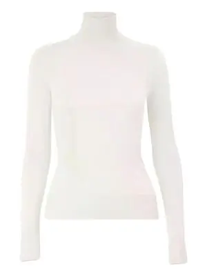 Carolina Herrera Turtleneck Ribbed-knit Sweater - Neutrals