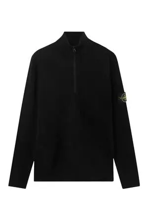 Stone Island Compass-motif Ribbed Sweater - Black