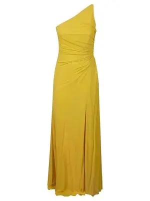 Alexander McQueen One-shoulder Slit Midi Dress - Yellow